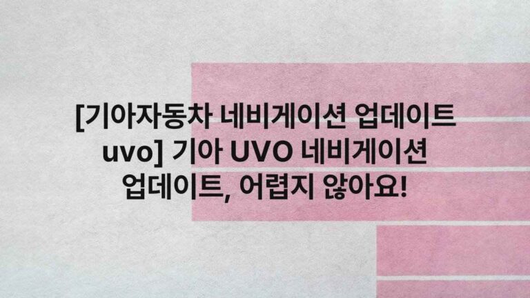 [기아자동차 네비게이션 업데이트 uvo] 기아 UVO 네비게이션 업데이트, 어렵지 않아요! - ManiaGom 블로그